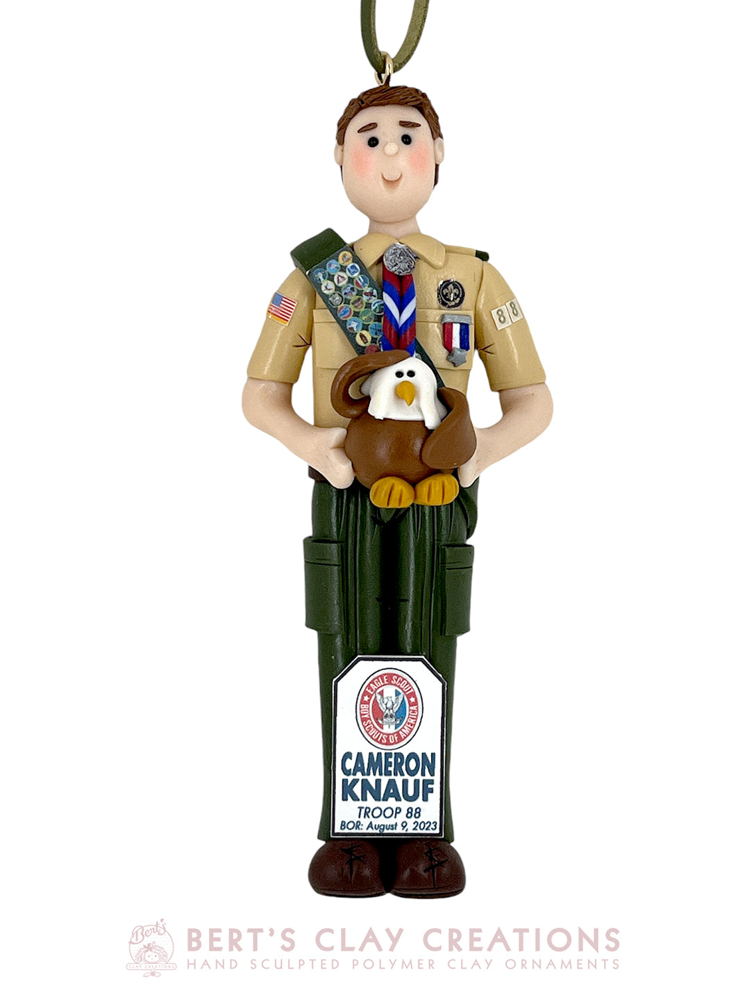 Eagle Scout Ornament (Basic Version) by Bert's Clay Creations